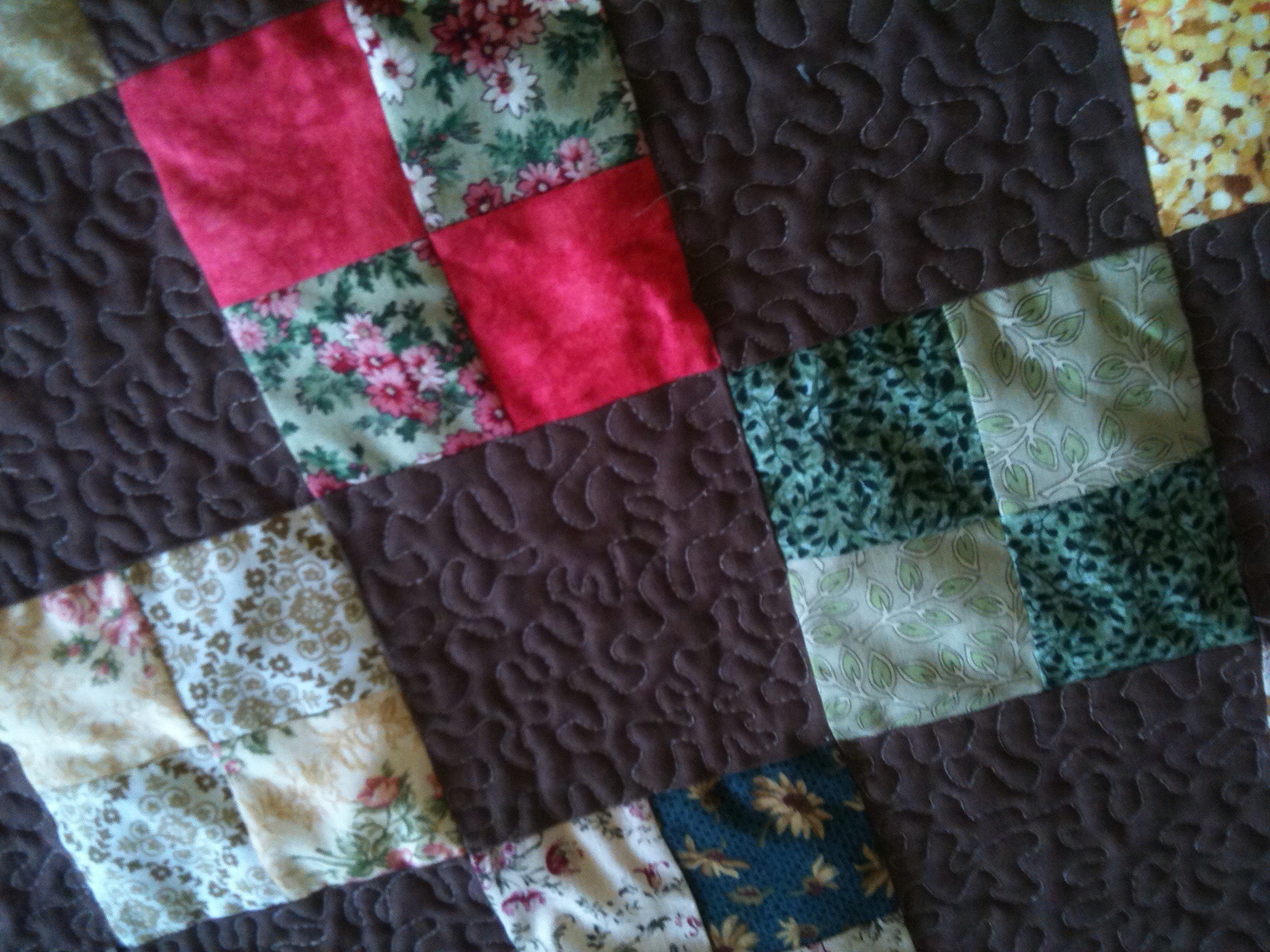 Chocolate Box Four Patch Quilt | susies-scraps.com