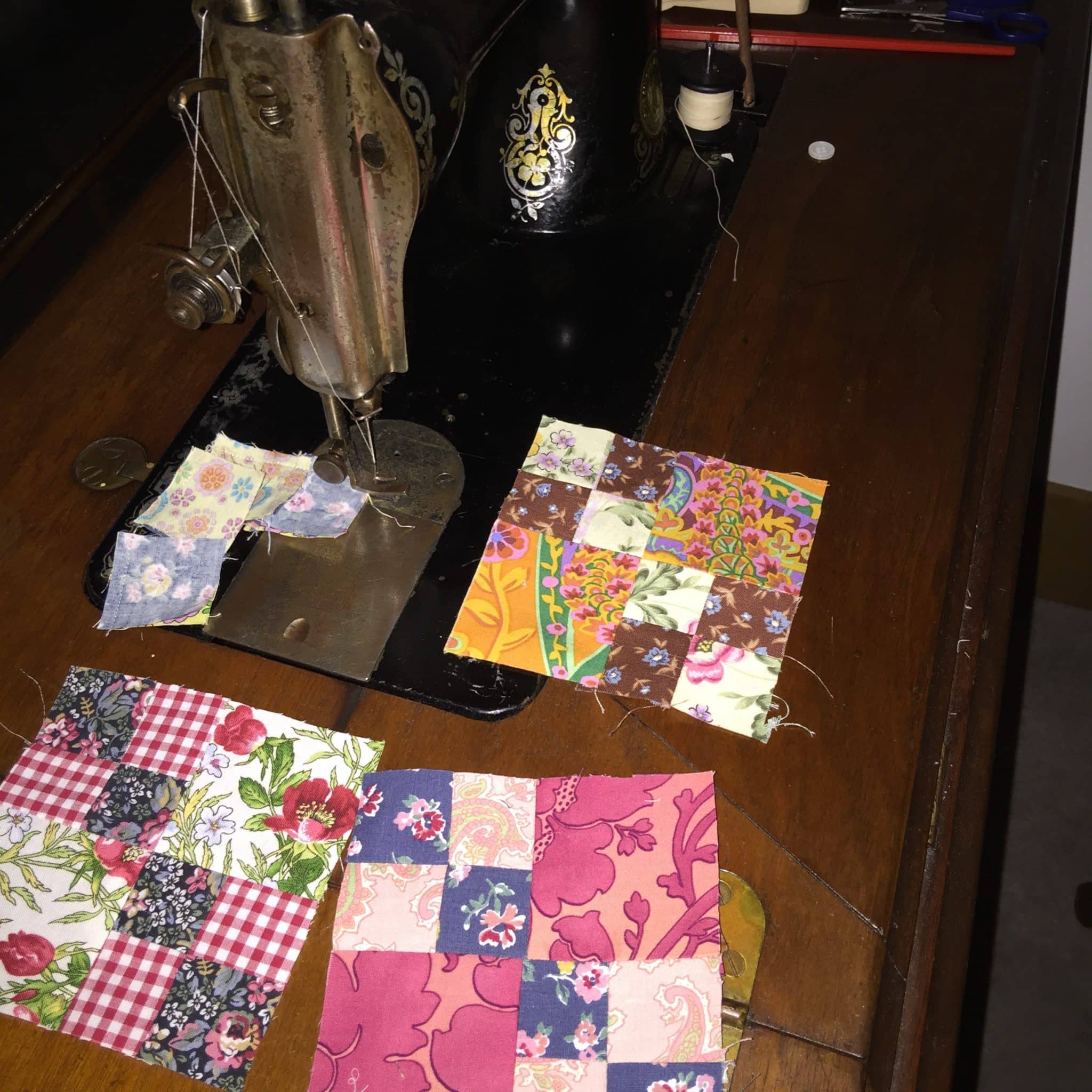 Scrap Double Four Patch Quilt Block Tutorial | susies-scraps.com