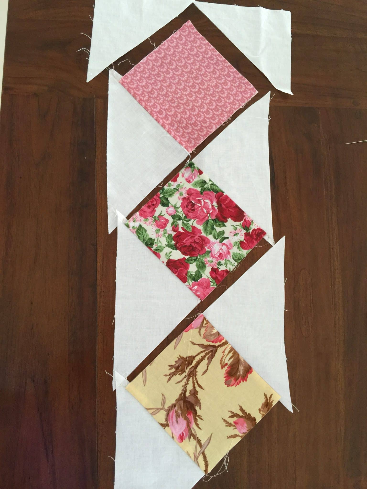 Country Roses Four Patch Quilt Pattern | susies-scraps.com