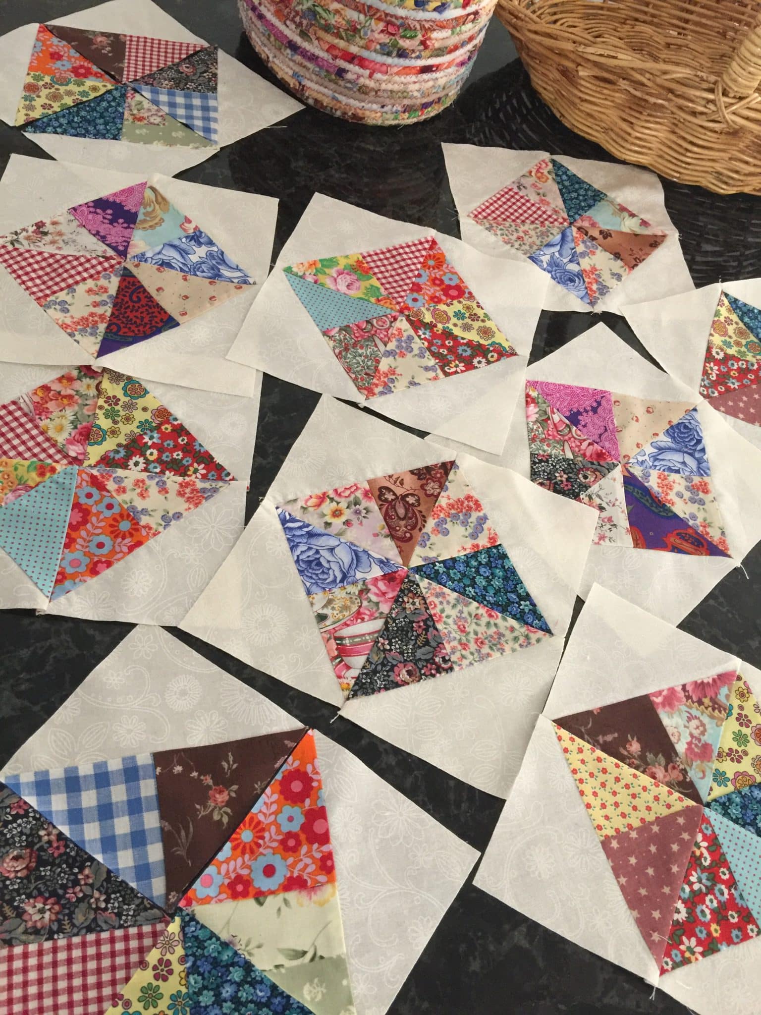 Scrappy Pinwheel in a Square | susies-scraps.com