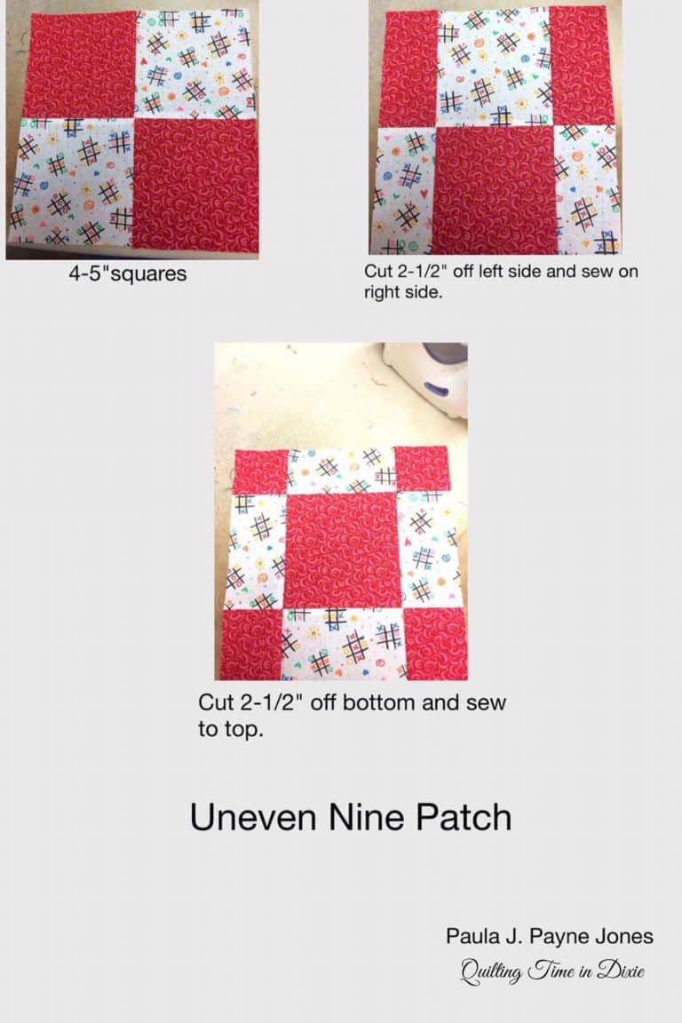 Uneven Nine Patch Block Tutorial | susies-scraps.com