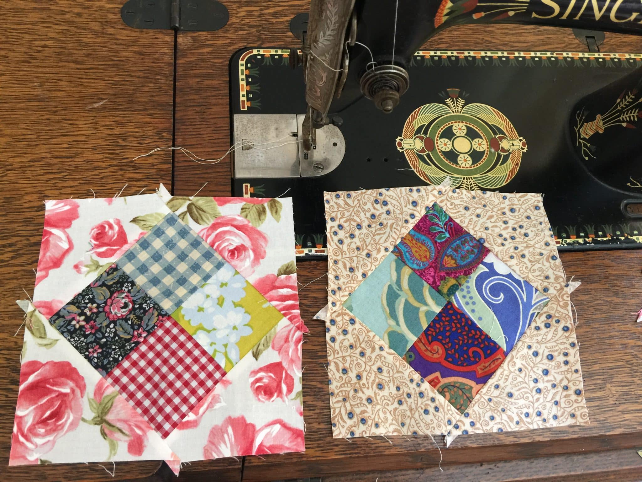 Antique Four Patch Economy Block Tutorial | susies-scraps.com