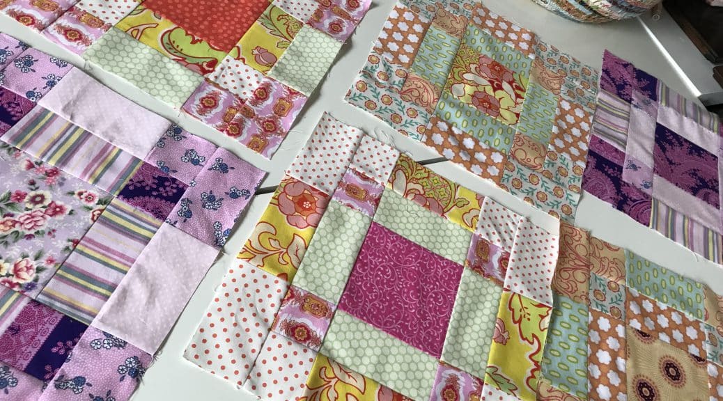 Uneven Nine Patch Quilt Pattern Antique Style | susies-scraps.com