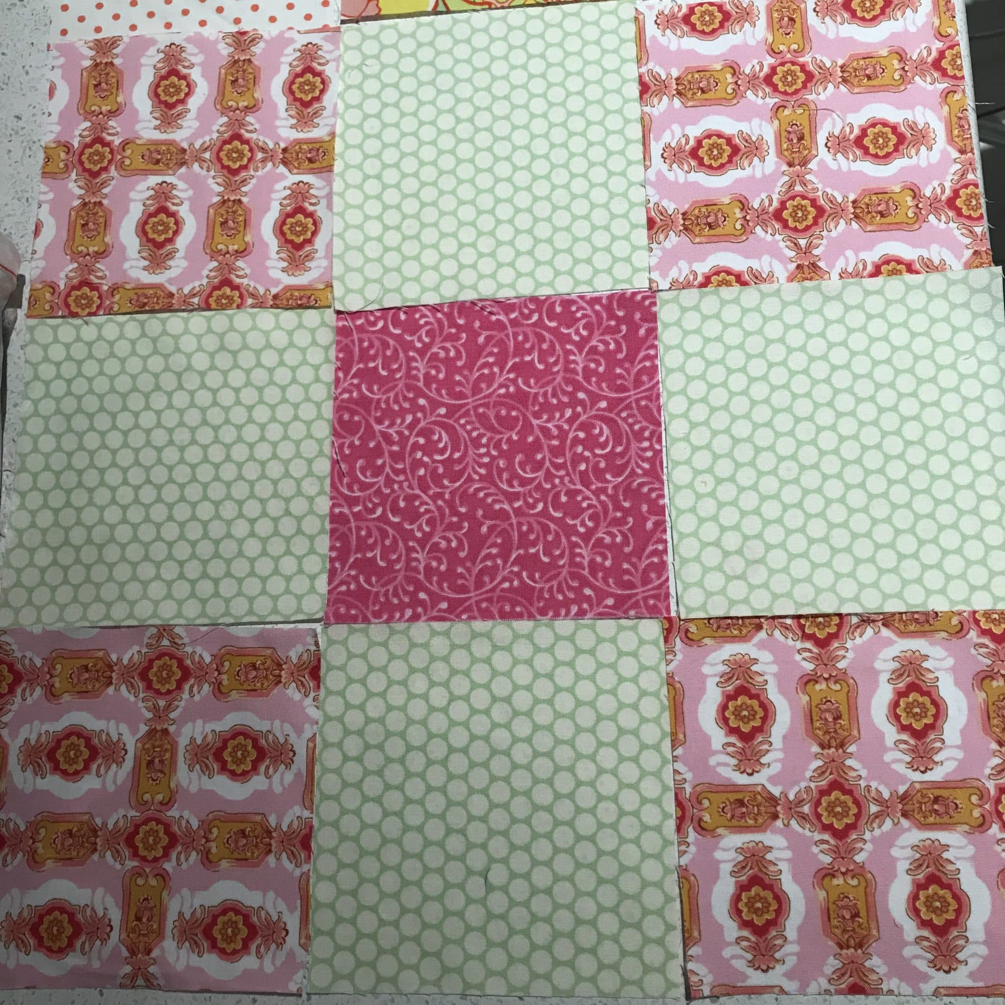 Uneven Nine Patch Quilt Pattern Antique Style | susies-scraps.com