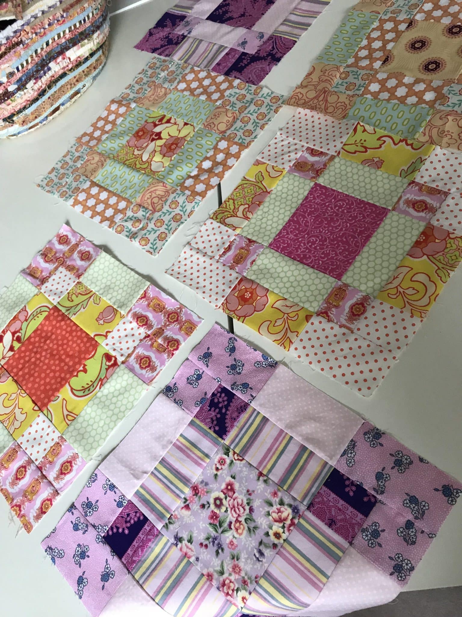 Uneven Nine Patch Quilt Pattern Antique Style | susies-scraps.com