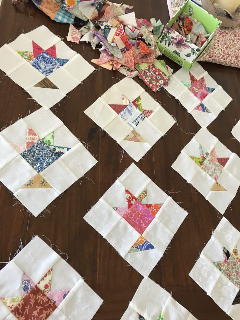 Little Beauty Scrappy Baskets in a Nine Patch | susies-scraps.com