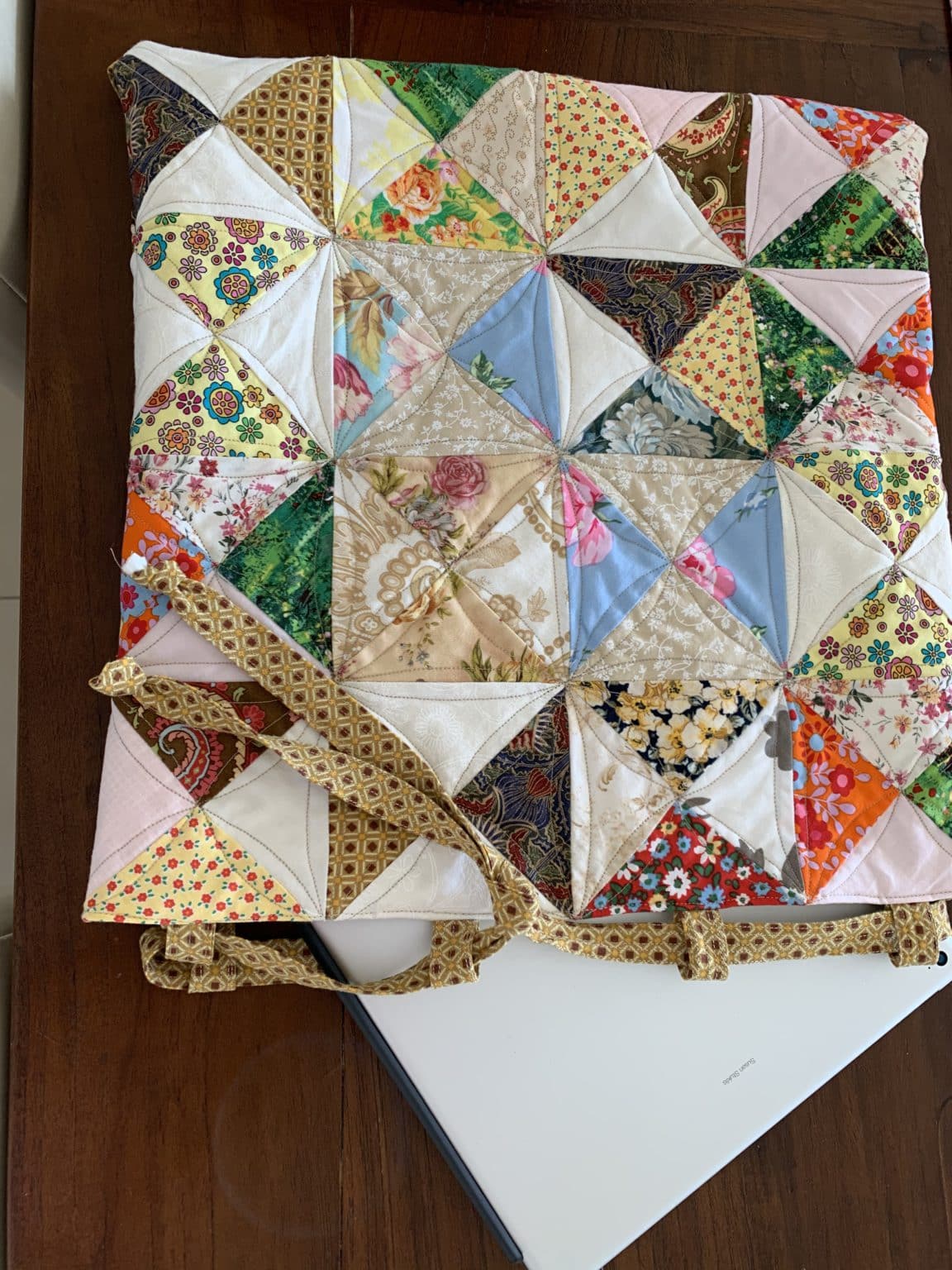 Patchwork Backpack Sashiko Style | susies-scraps.com