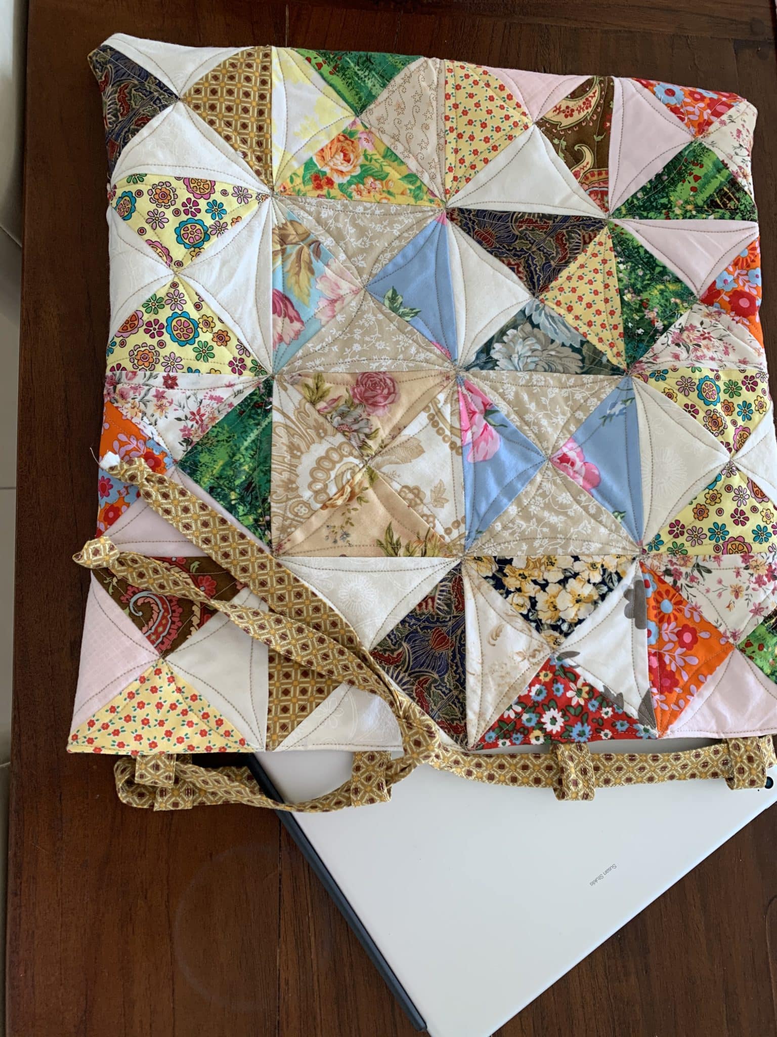 Patchwork Backpack Sashiko Style | susies-scraps.com