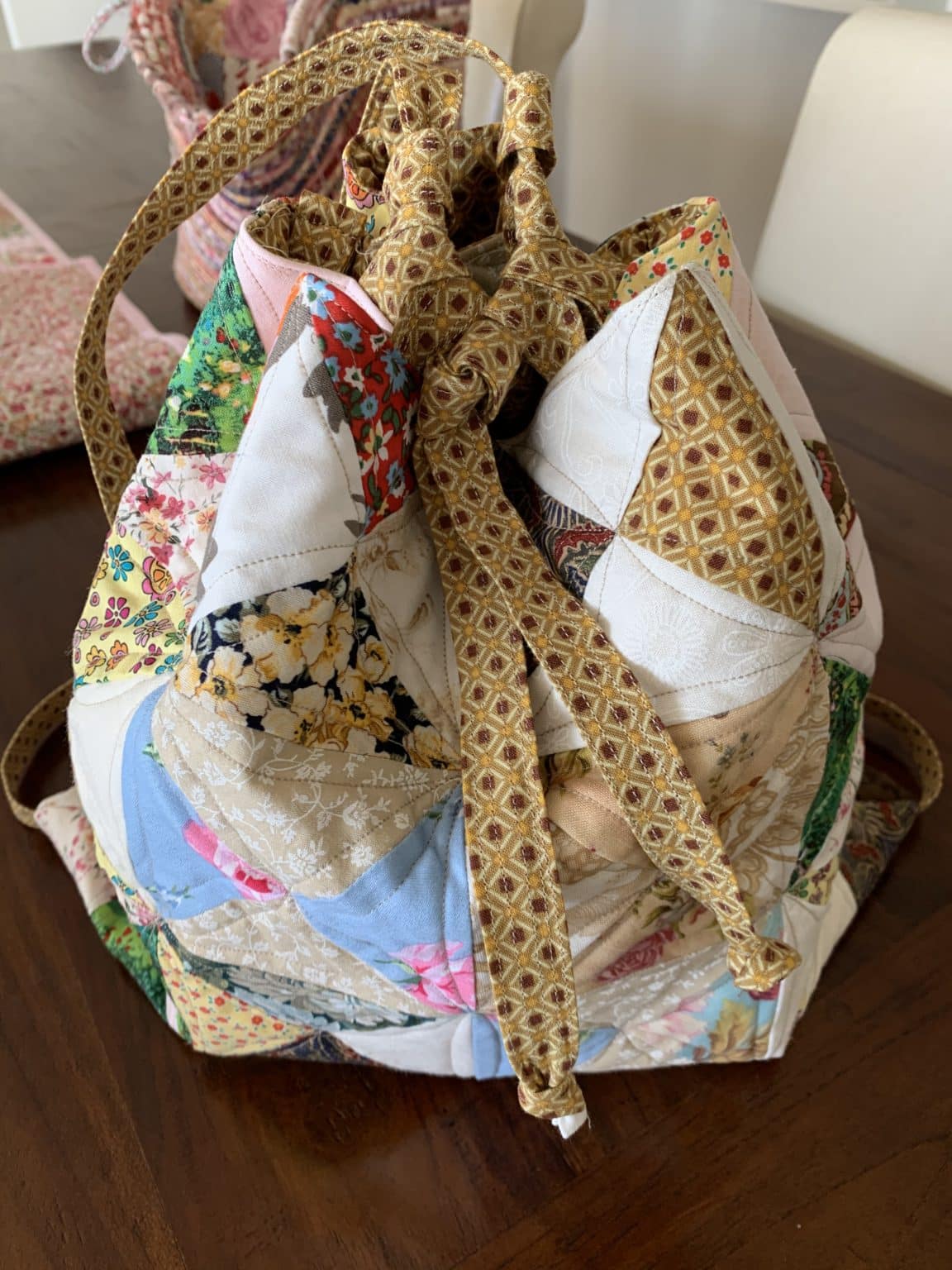 Patchwork Backpack Sashiko Style | susies-scraps.com