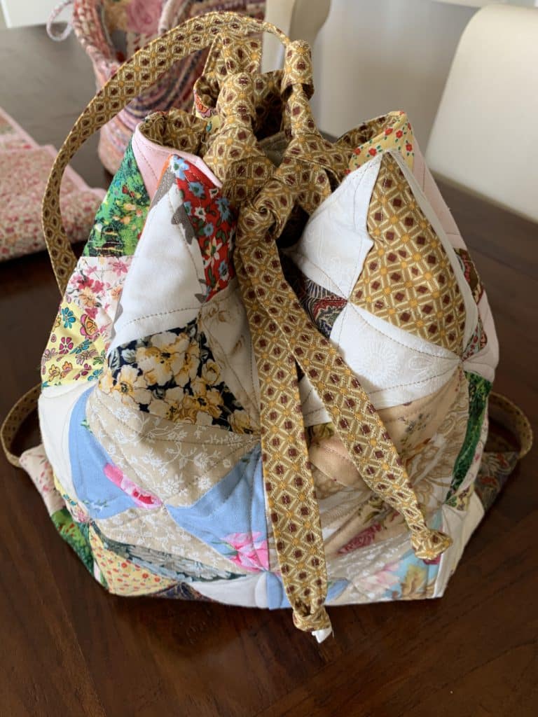 Patchwork Backpack Sashiko Style | susies-scraps.com