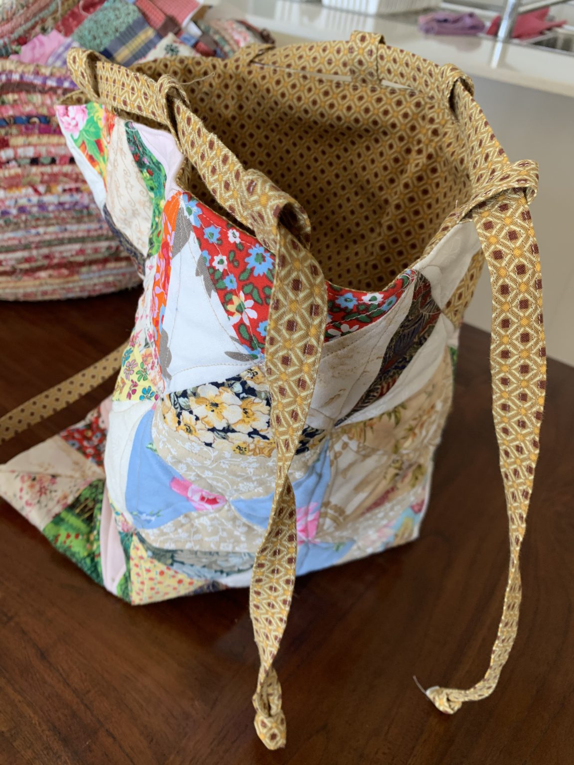 Patchwork Backpack Sashiko Style | susies-scraps.com