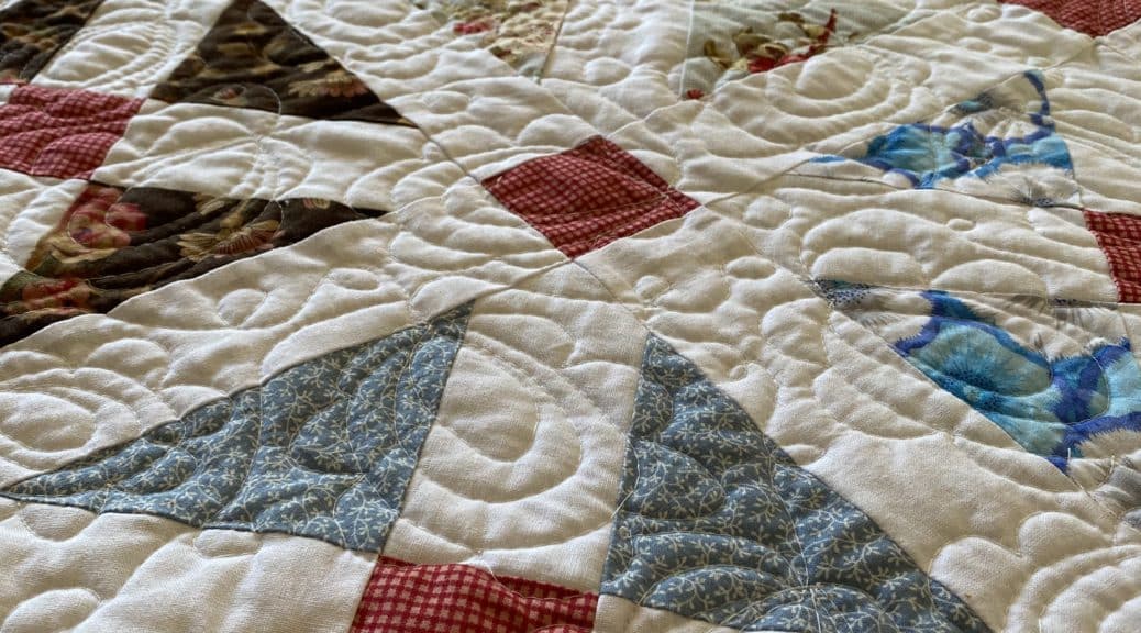 Old Italian Blocks Quilt Finish | susies-scraps.com