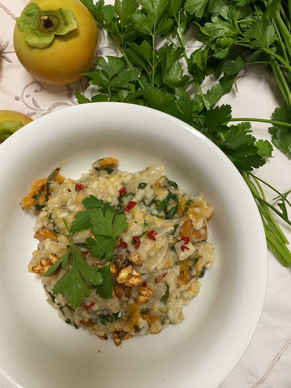 Roast Pumpkin Risotto – No Oil | susies-scraps.com